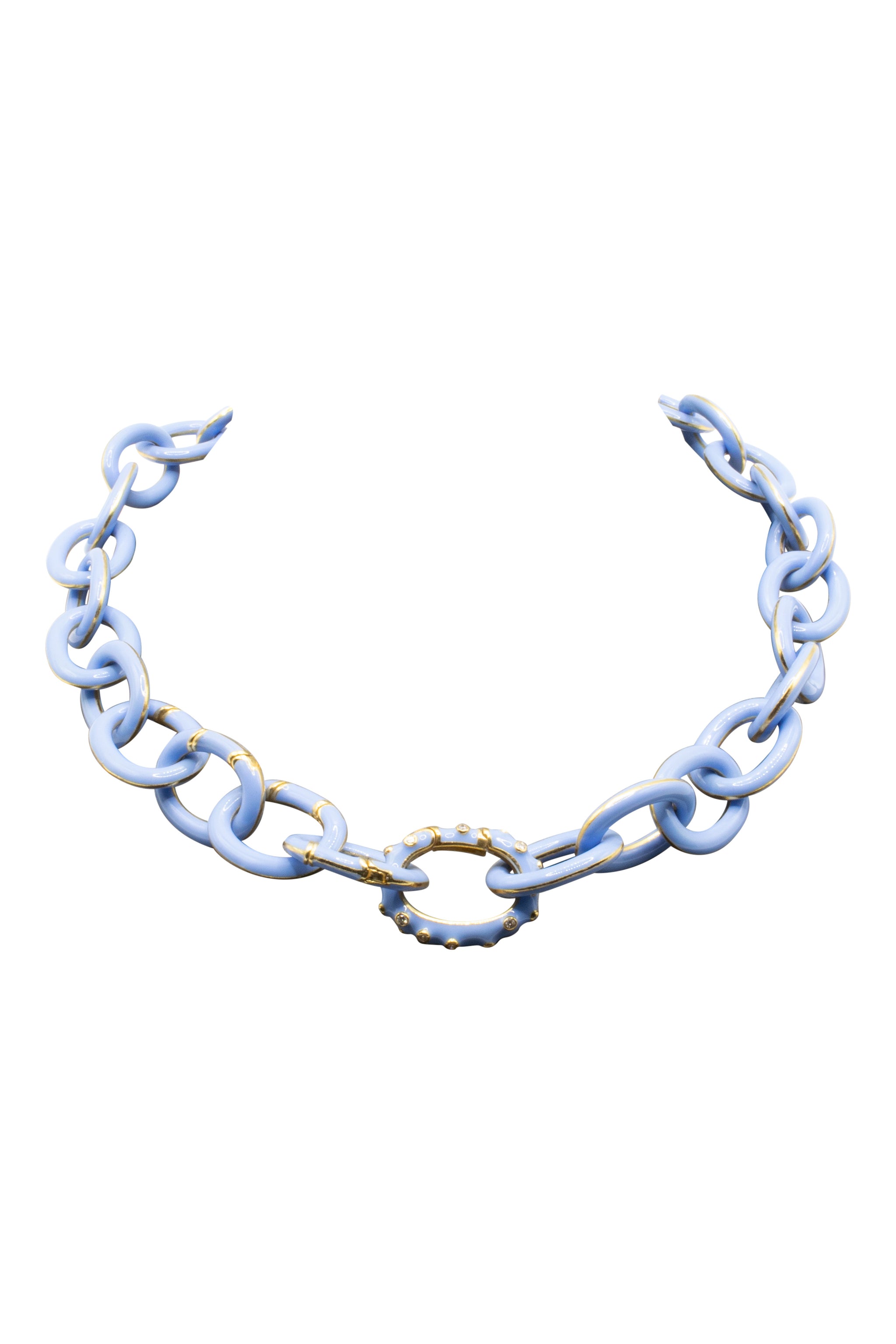 Royal Nomad Marie Open Link Enamel Chain in Light Blue